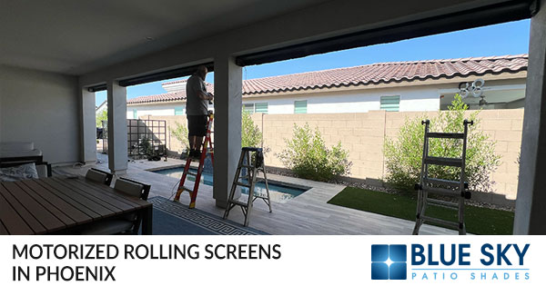 Motorized Rolling Screens In Phoenix | Blue Sky Patio Shades